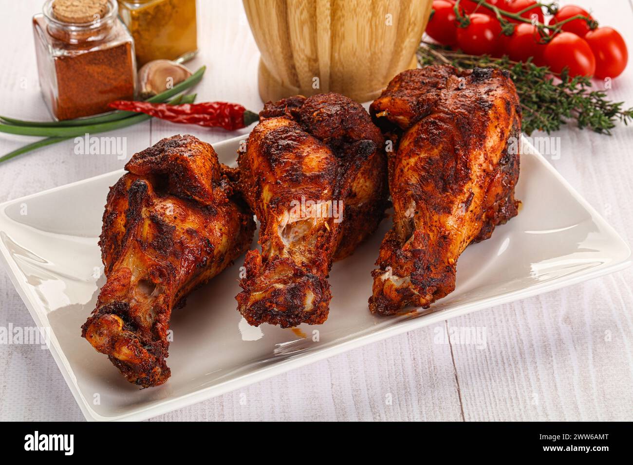 Indian tandoori barbecue turkey shoulder wing Stock Photo - Alamy
