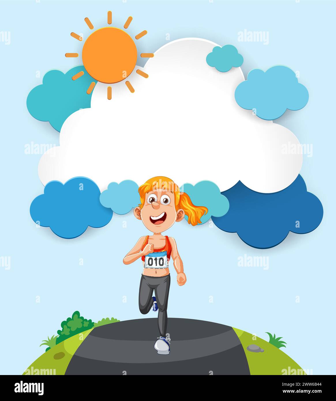 Female enjoying sunshine Stock Vector Images - Alamy