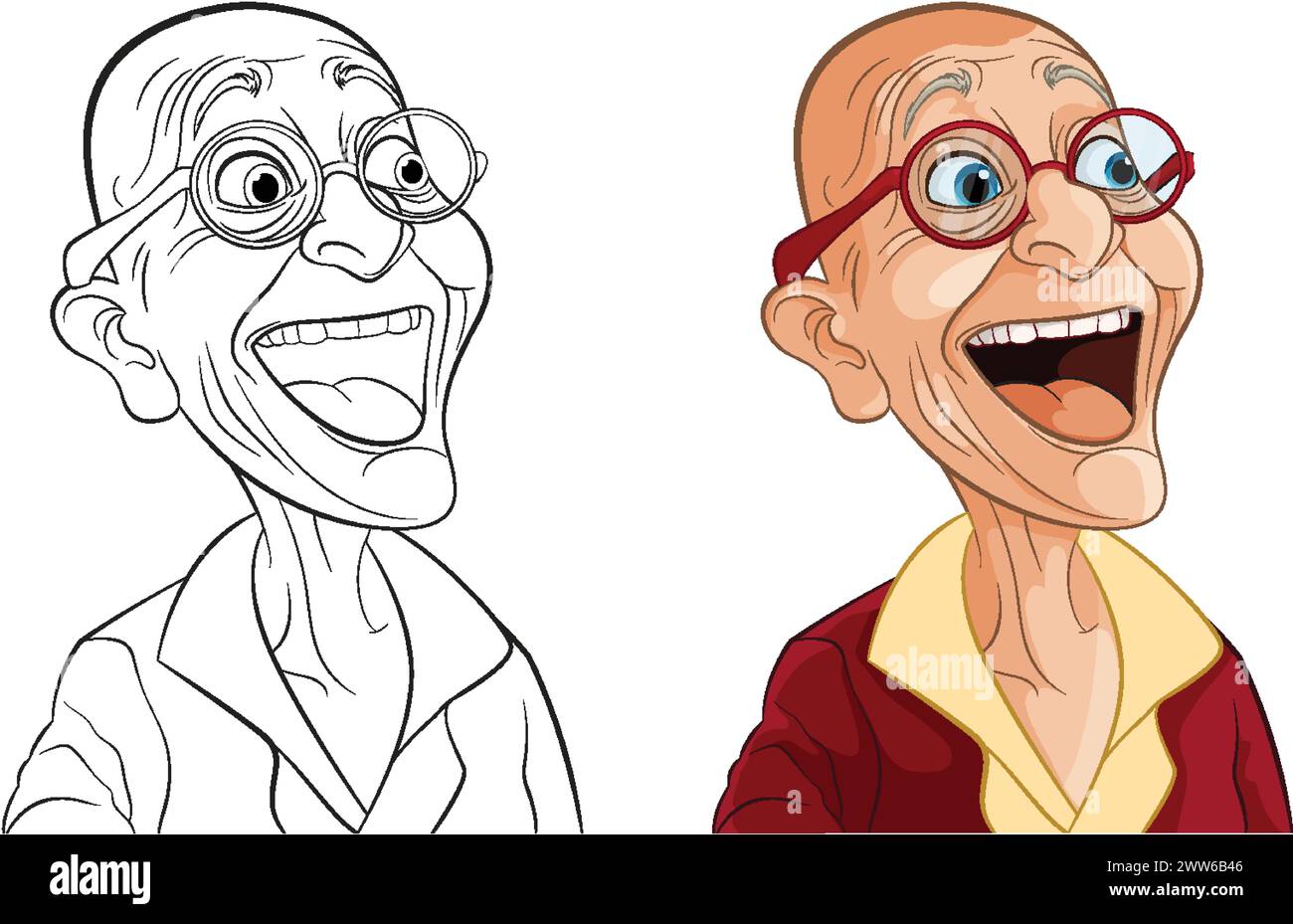 Joyful senior Stock Vector Images - Alamy