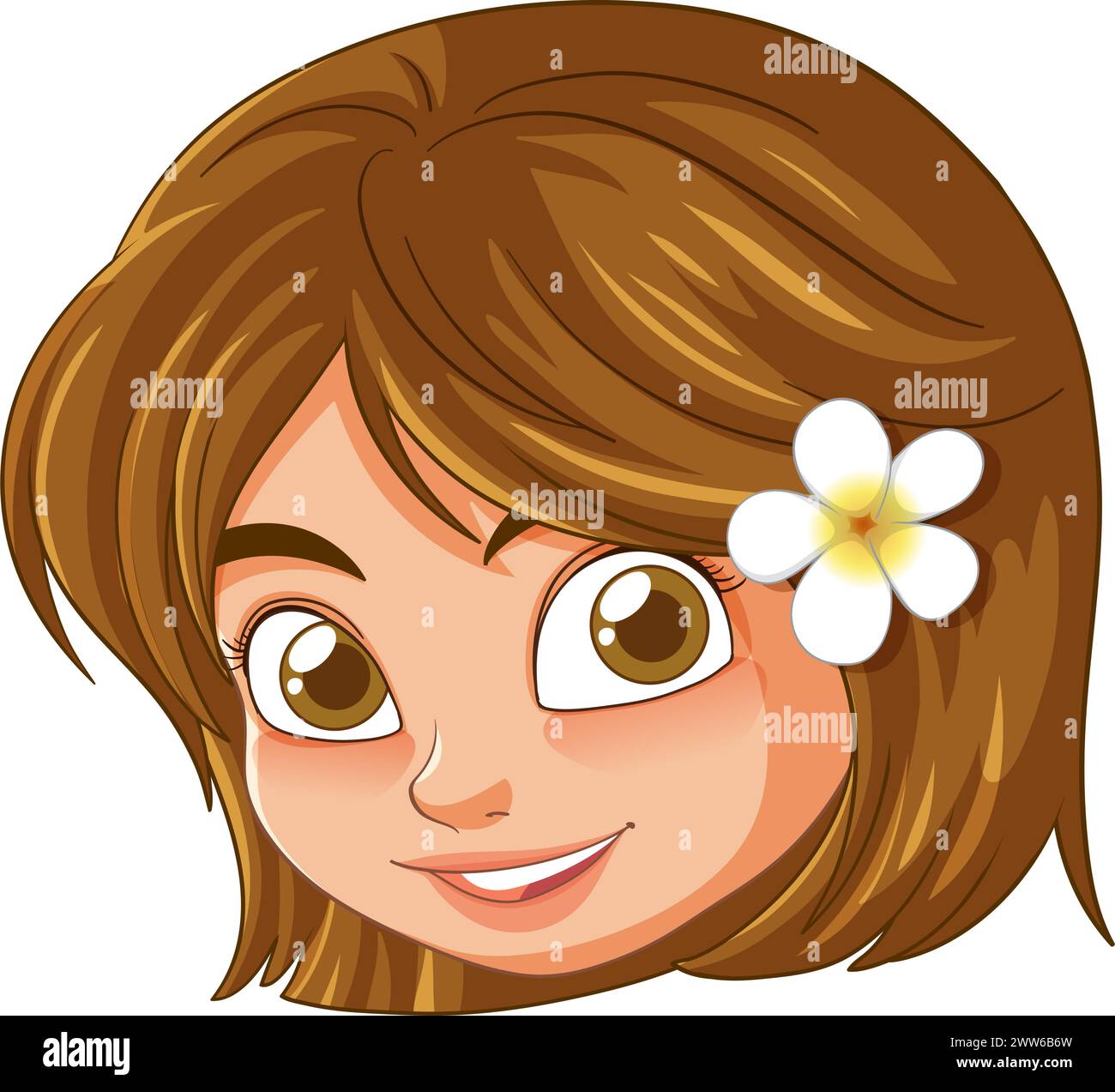 Vector portrait of a cheerful young girl Stock Vector Image & Art - Alamy