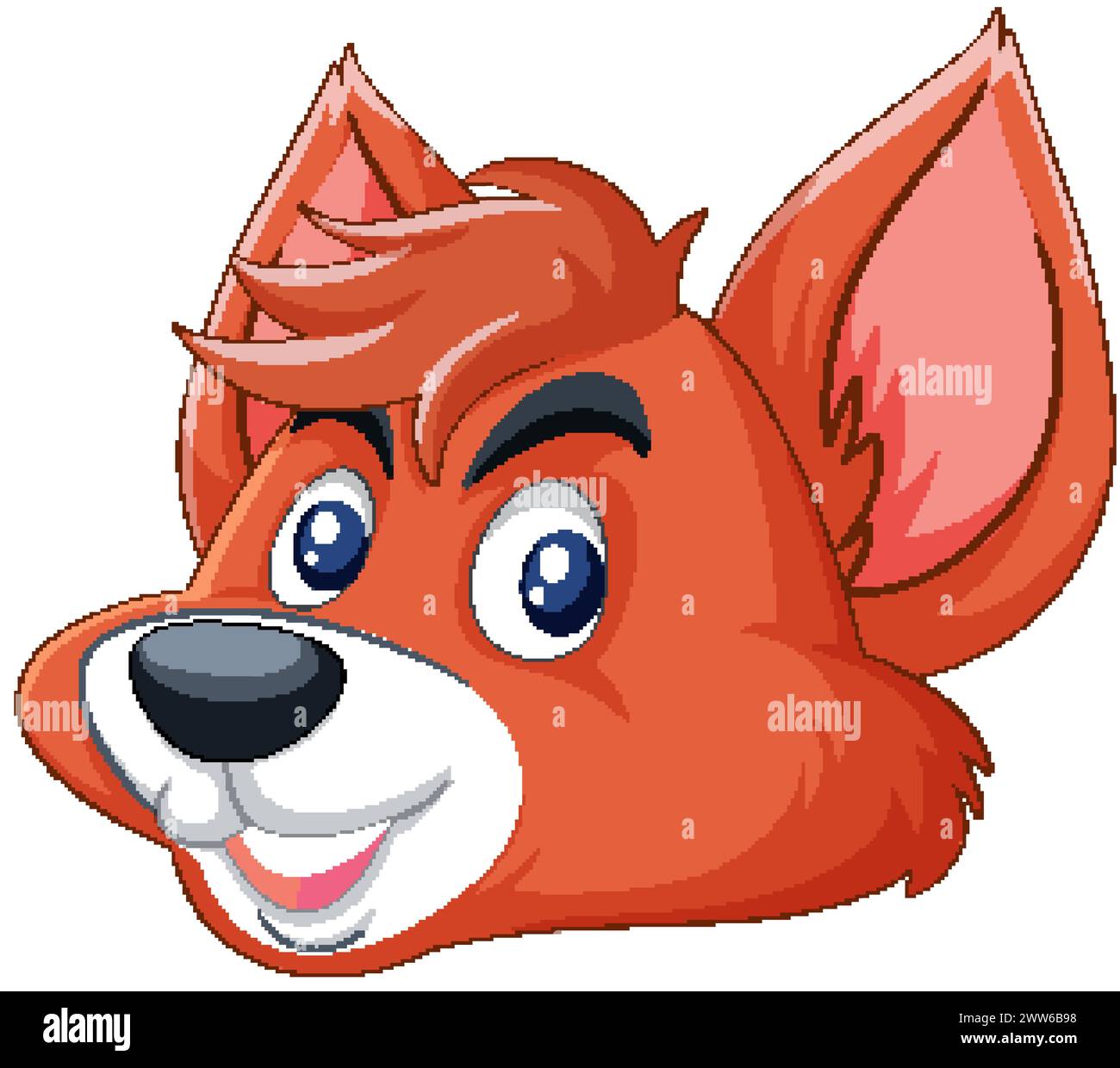 Brightly colored vector illustration of a smiling fox Stock Vector ...