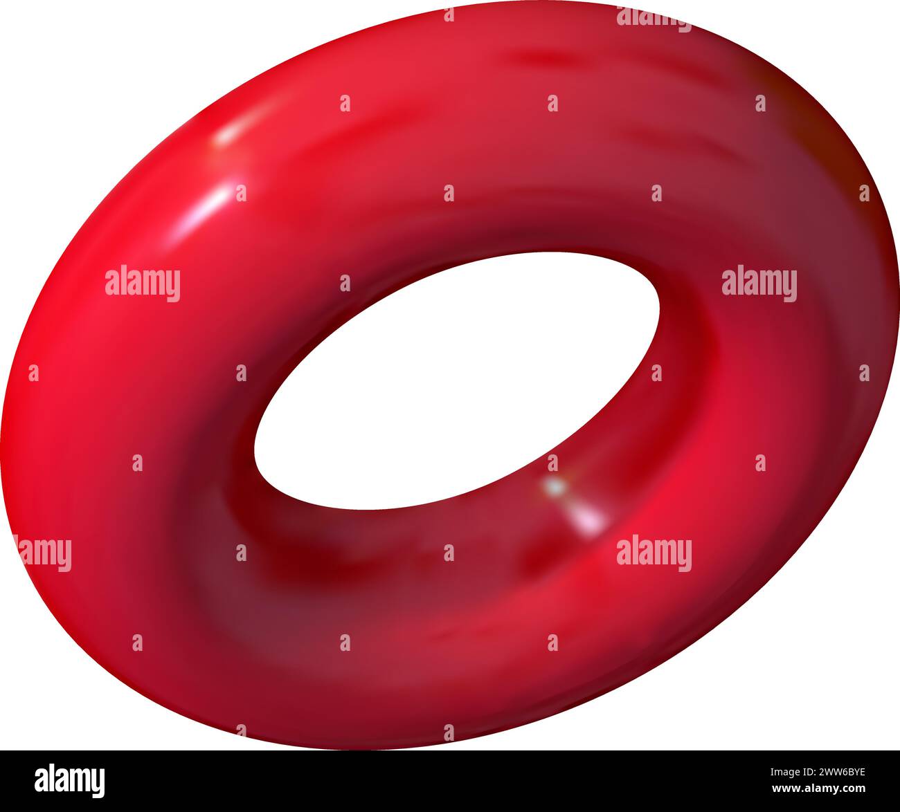 Isolated colorful torus in 3D perspective. Abstract geometric donut ...