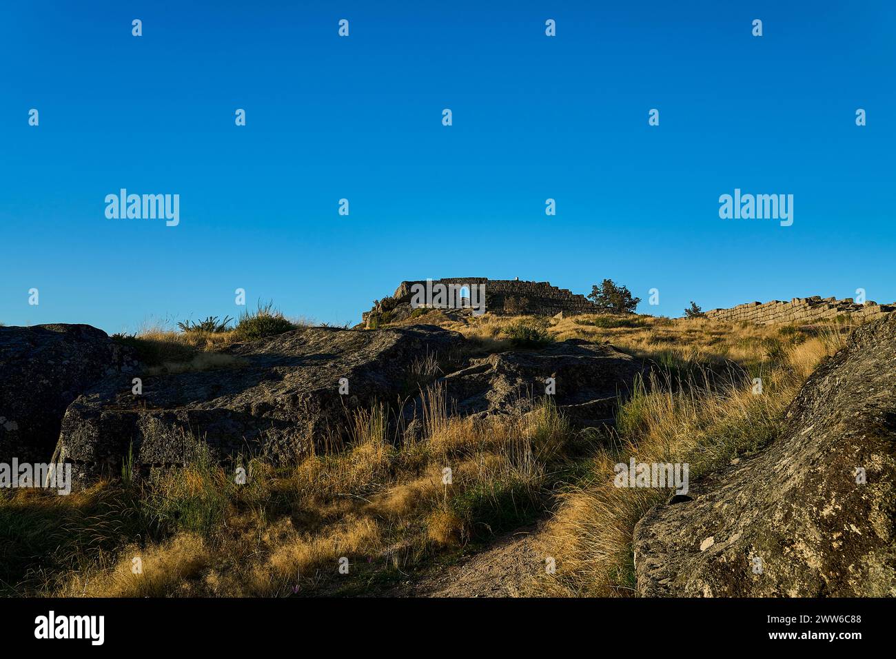 Medieval Castle Ruins of Castro Laboreiro in the mountains of northern ...