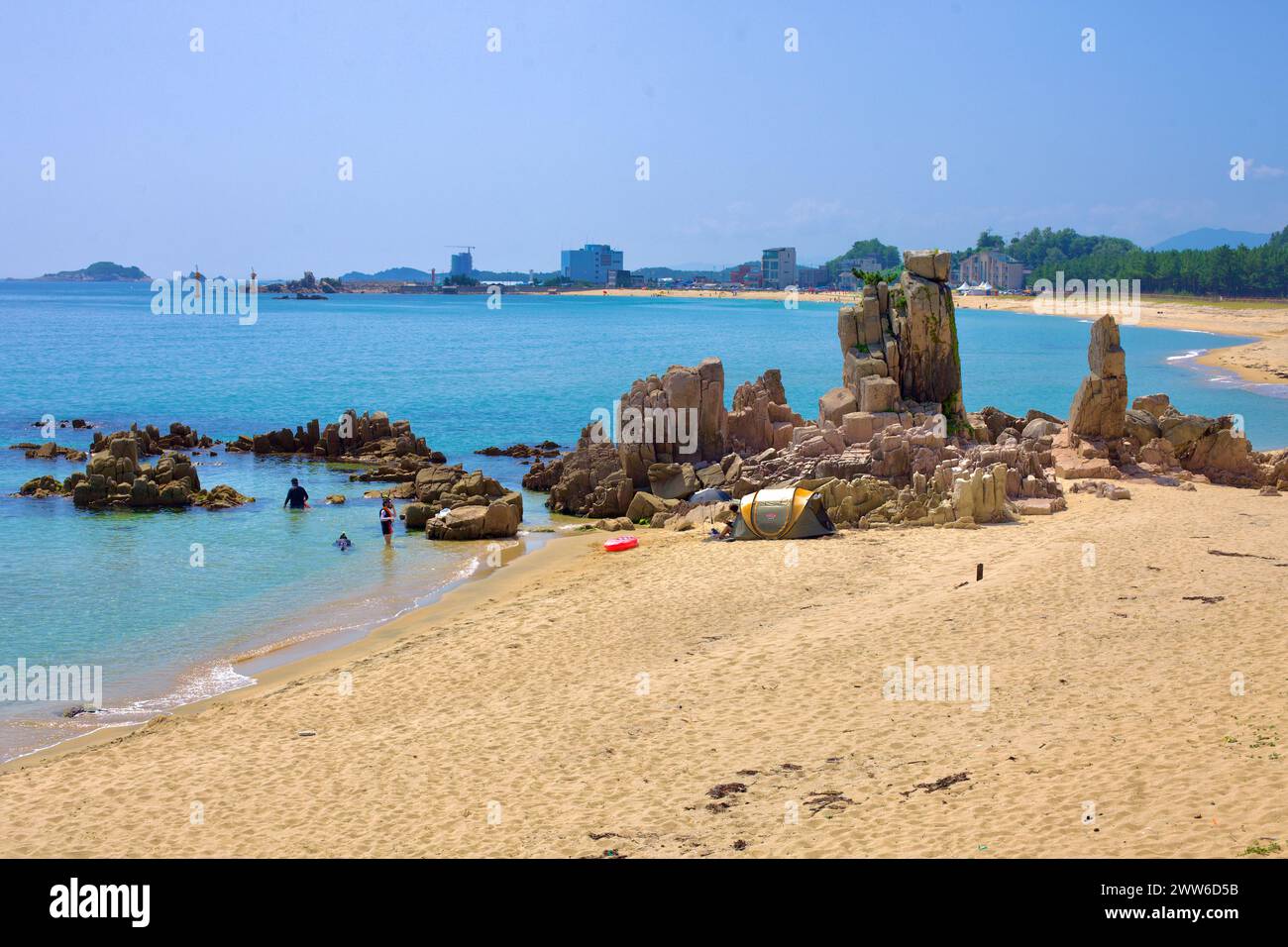 Goseong County, South Korea - July 30, 2019: A striking rock formation ...