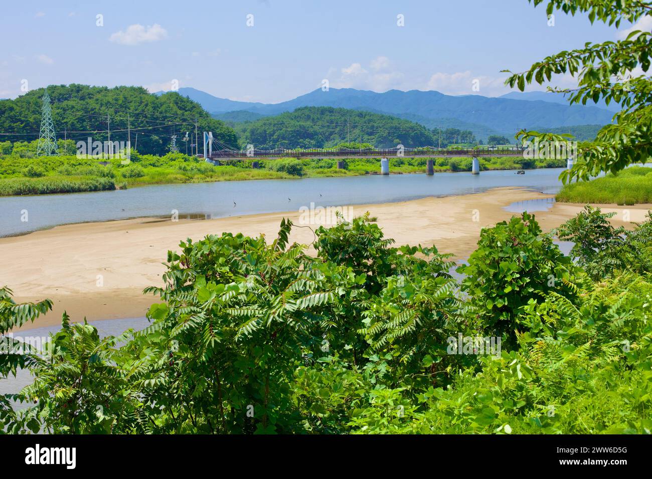 Goseong County, South Korea - July 30, 2019: Gazing upriver, the ...