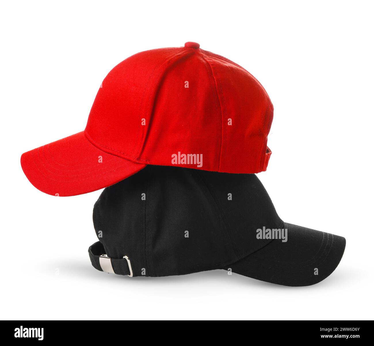 Red and Black Baseball Cap on White Background Stock Photo - Alamy