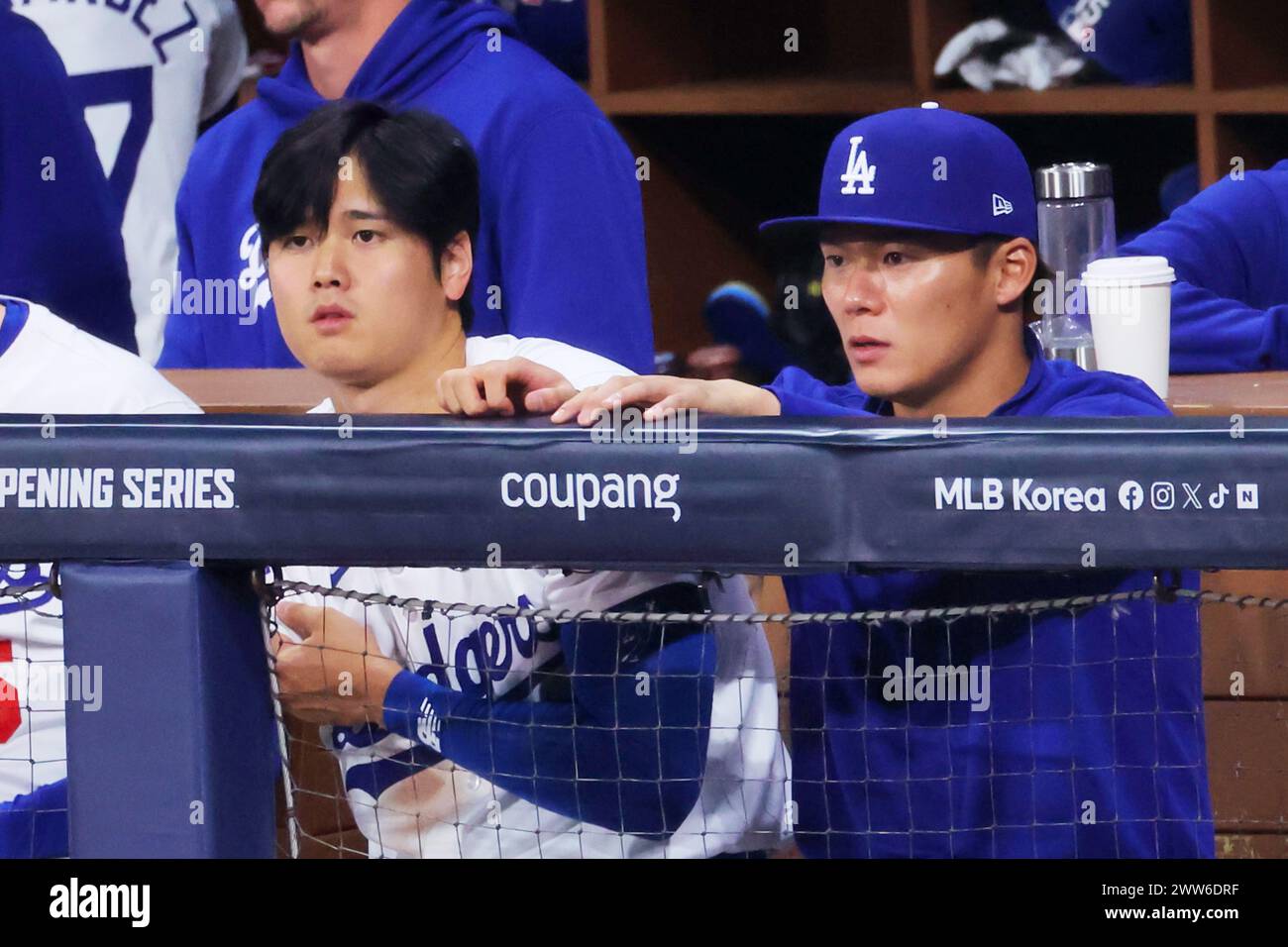 Gocheok Sky Dome, Seoul, South Korea. 21st Mar, 2024. (L-R) Shohei Ohtani, Yoshinobu Yamamoto ...