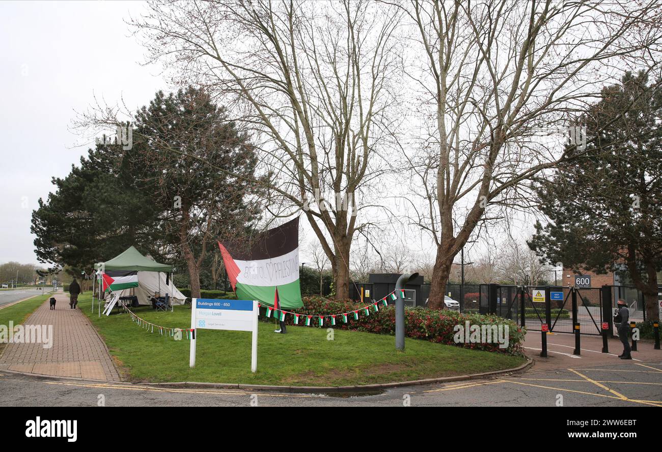 Palestine Action have picked a bell tent and erected a large ...