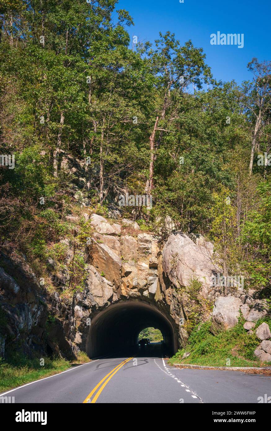 Mary's Rock Tunnel along Skyline Drive, Shenandoah National Park along ...