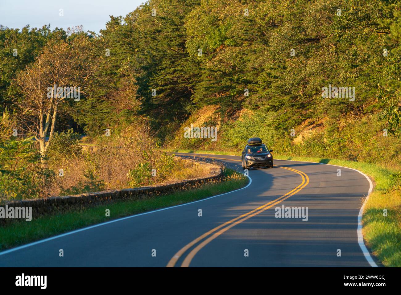 The Skyline Drive at Shenandoah National Park along the Blue Ridge ...