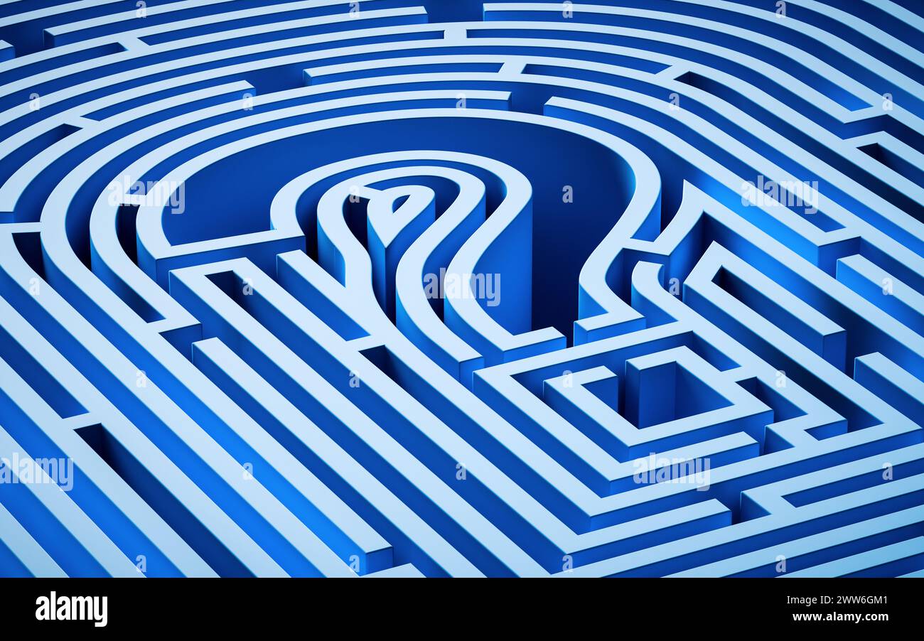 A maze with space shaped into question mark Stock Photo - Alamy