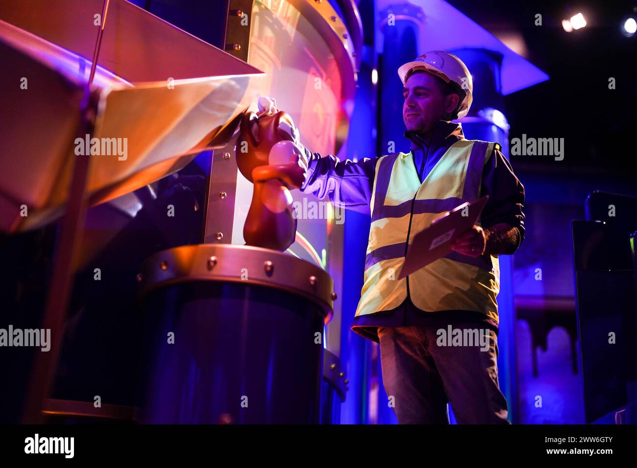 Members of the attraction team put the finishing touches to Cadbury ...