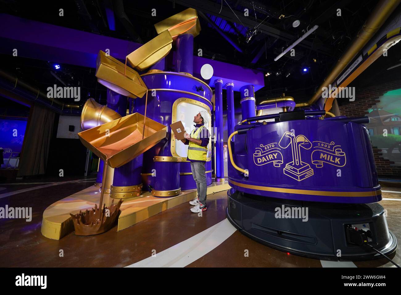 Members of the attraction team put the finishing touches to Cadbury ...