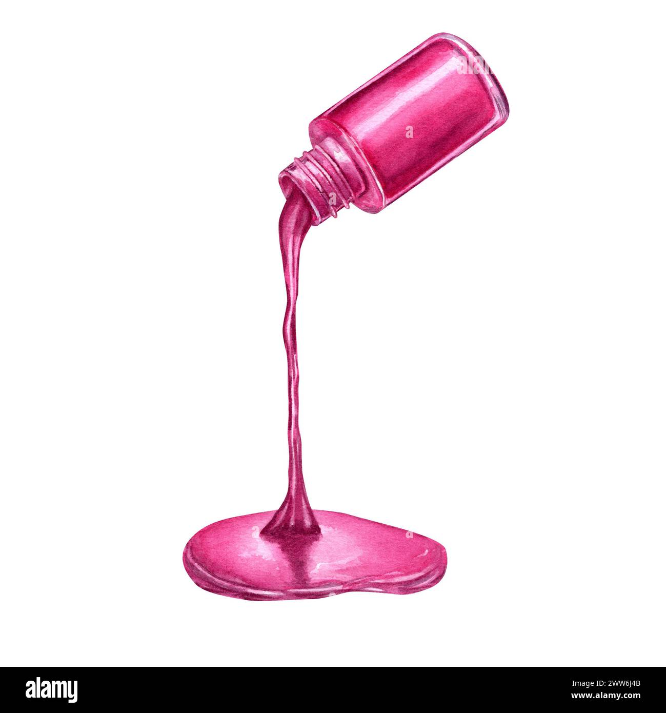Pink Nail Polish Spilled From The Bottle Drop Stain Splash Shiny Spill Puddle Nail Polish