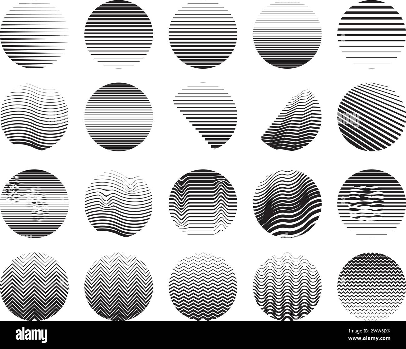 Line fade pattern set. Faded halftone black lines. Fading linear ...