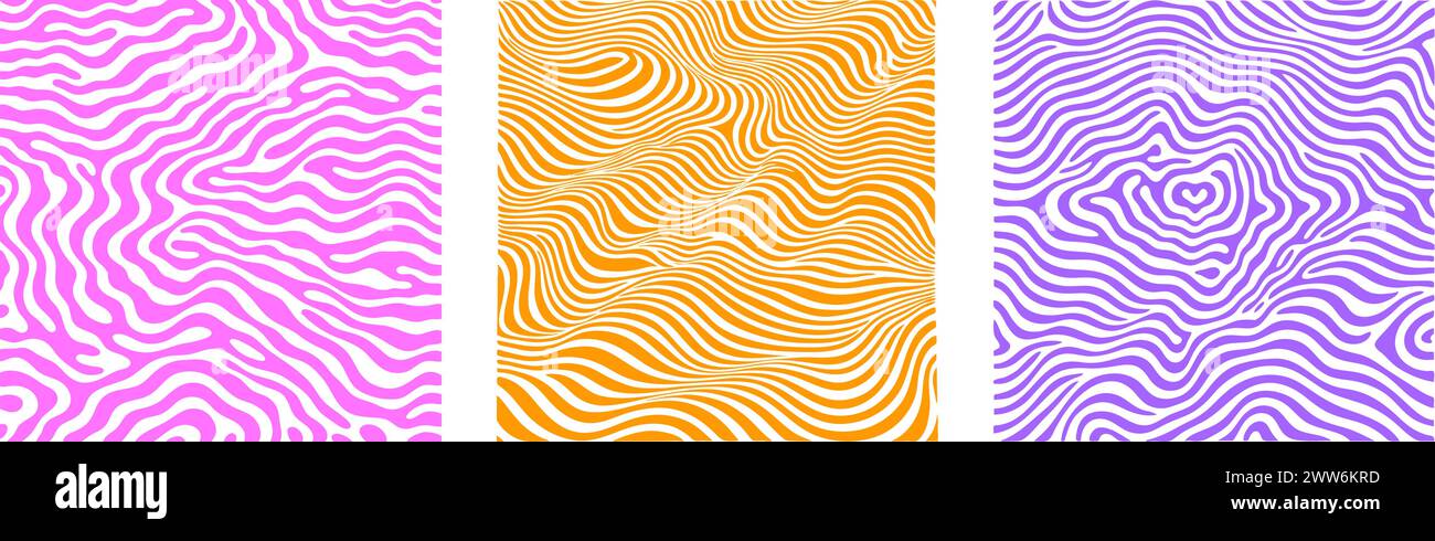 Groovy psychedelic Y2K style swirl background flat style design vector illustration. Distorted ...