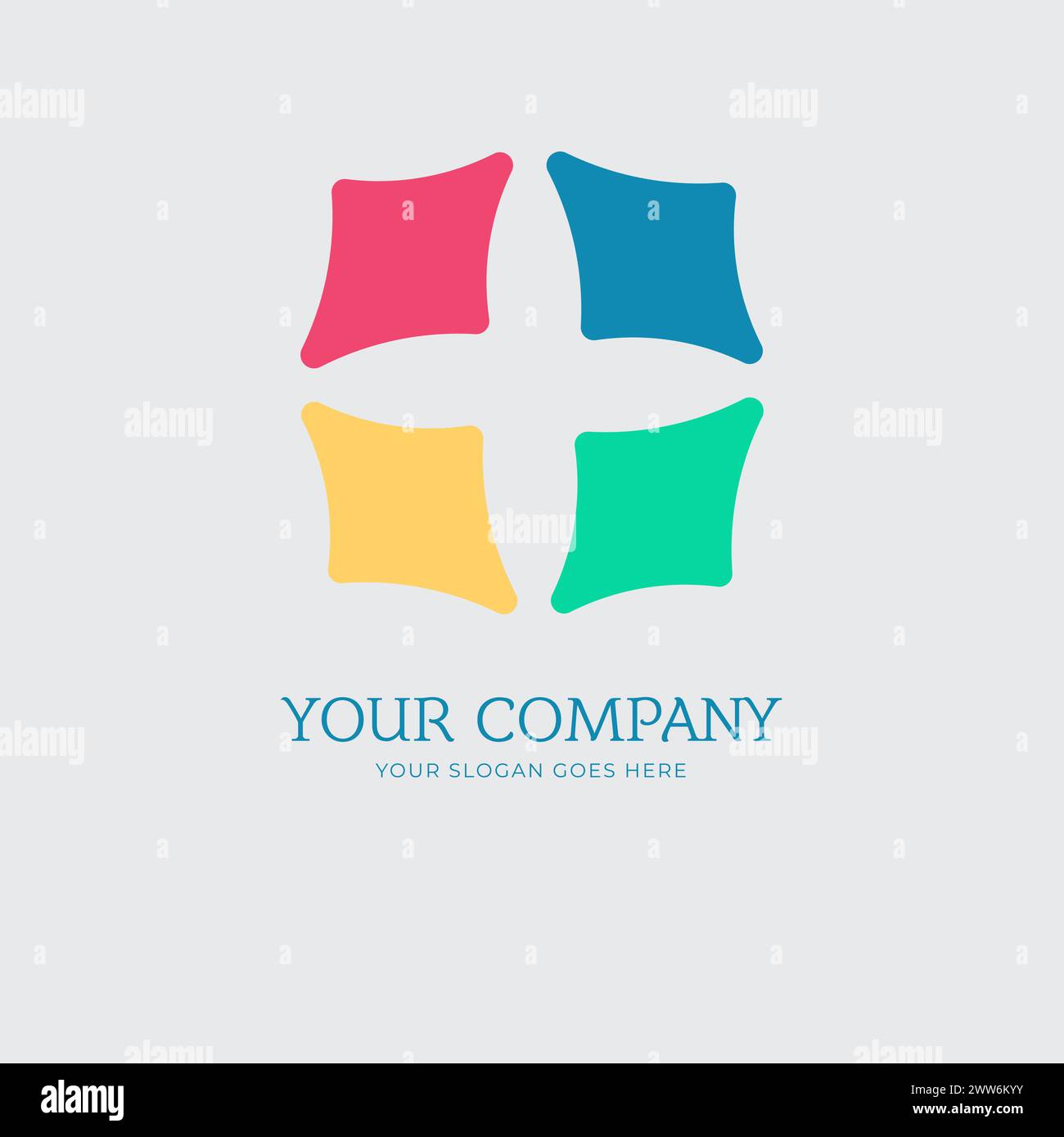 four color squares simple symbol logo design. Stock vector illustration ...