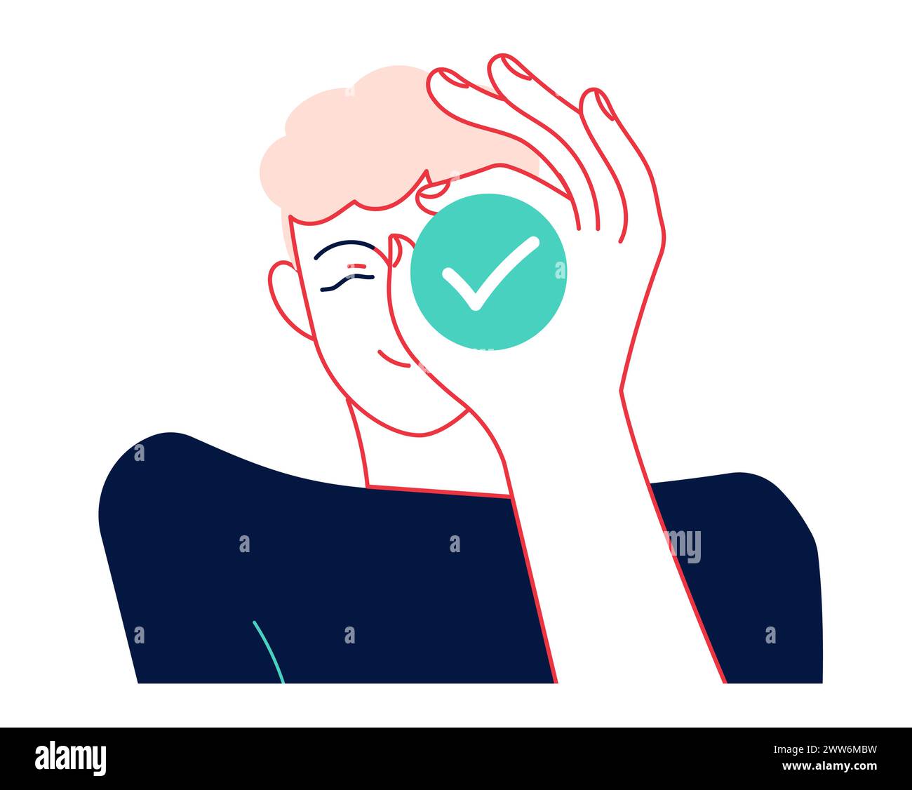 Happy man show ok symbol Stock Vector Image & Art - Alamy