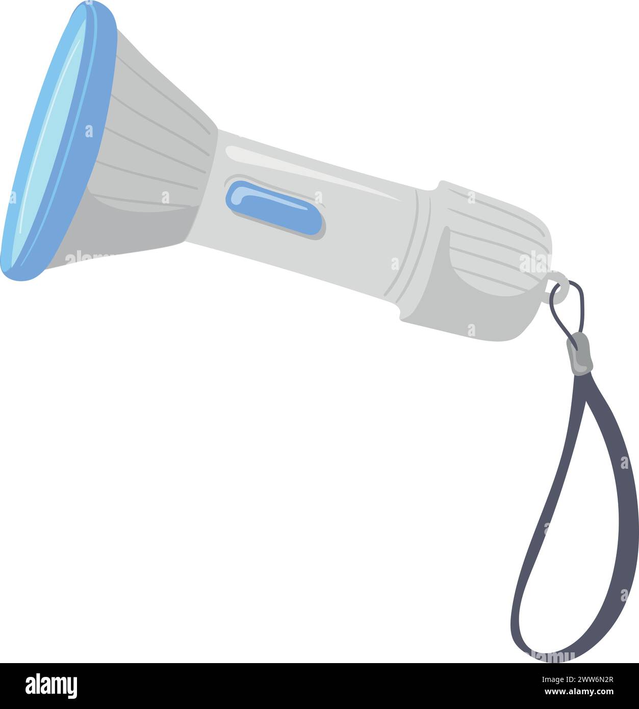 Flashlight cartoon icon. Pocket light. Electric torch isolated on white ...