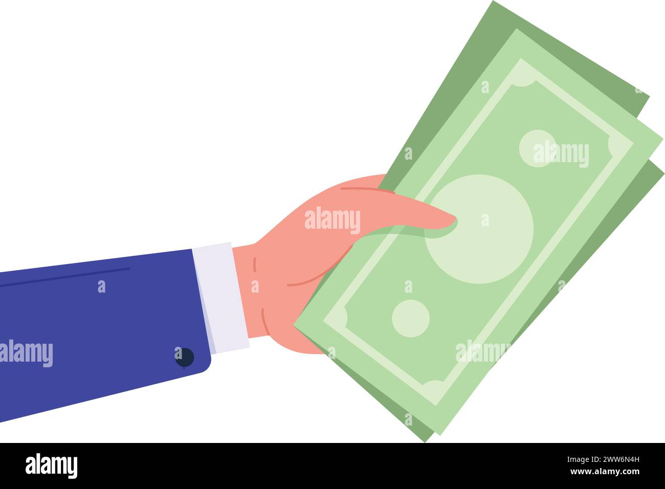 Businessman hand hold money banknotes. Investment concept isolated on ...