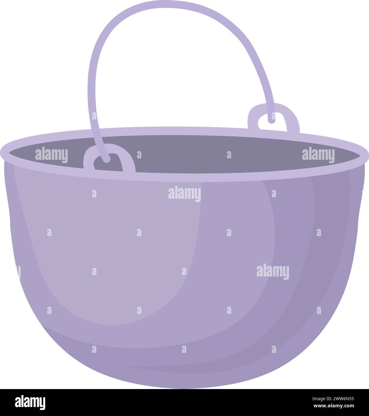 Camping steel pot cartoon icon. Outdoor cooking tool isolated on white ...