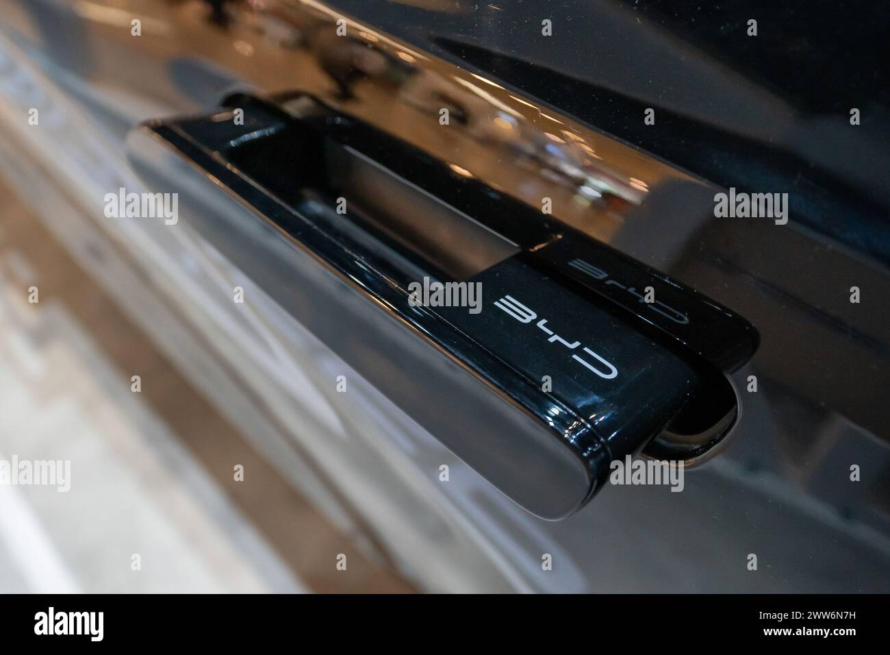 Kuala Lumpur, Malaysia - March 11,2024 : Close-up view of the BYD Seal ...