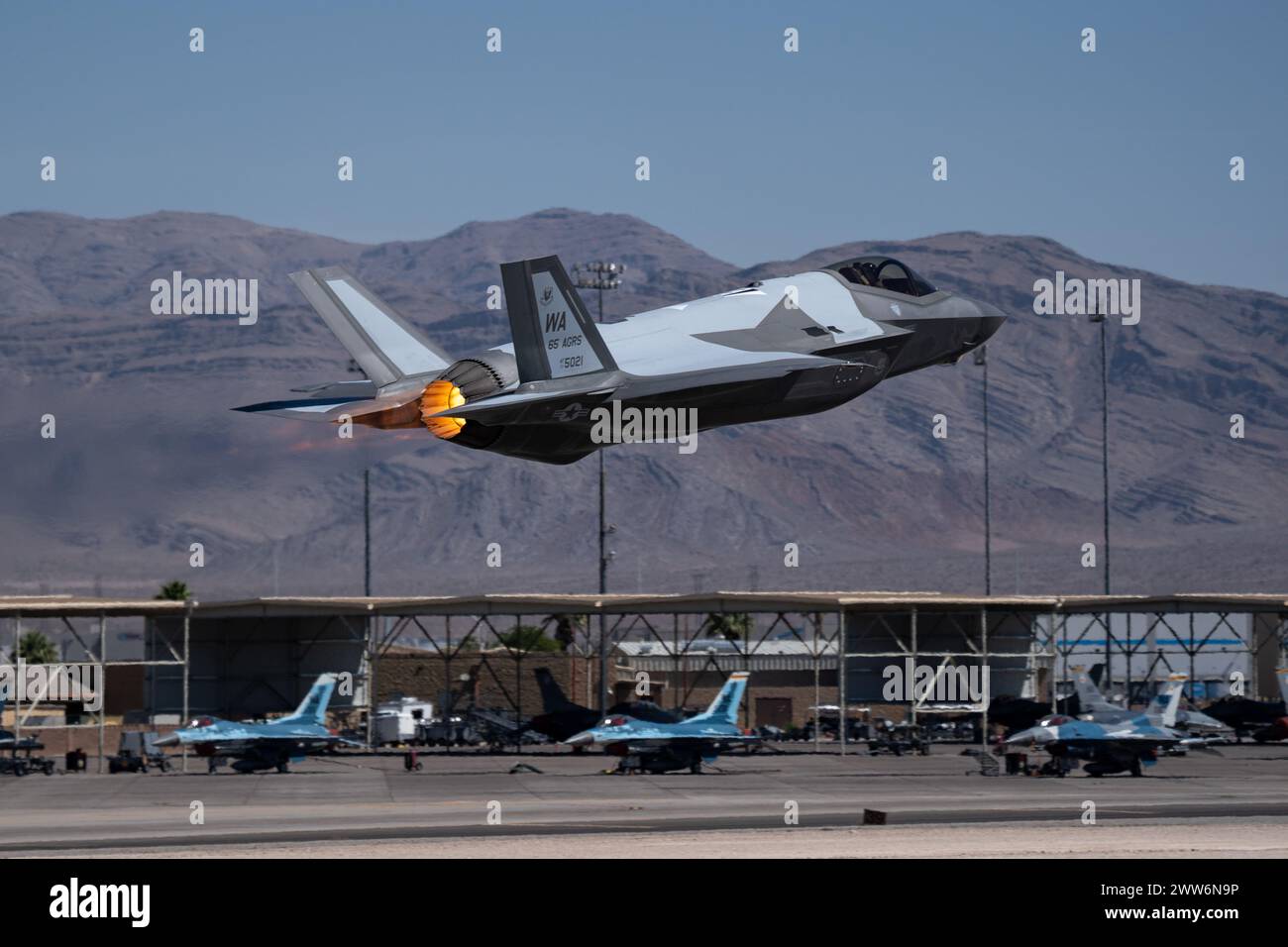 An F-35A Lightning II flown by a 65th Aggressor Squadron (AGRS) pilot ...