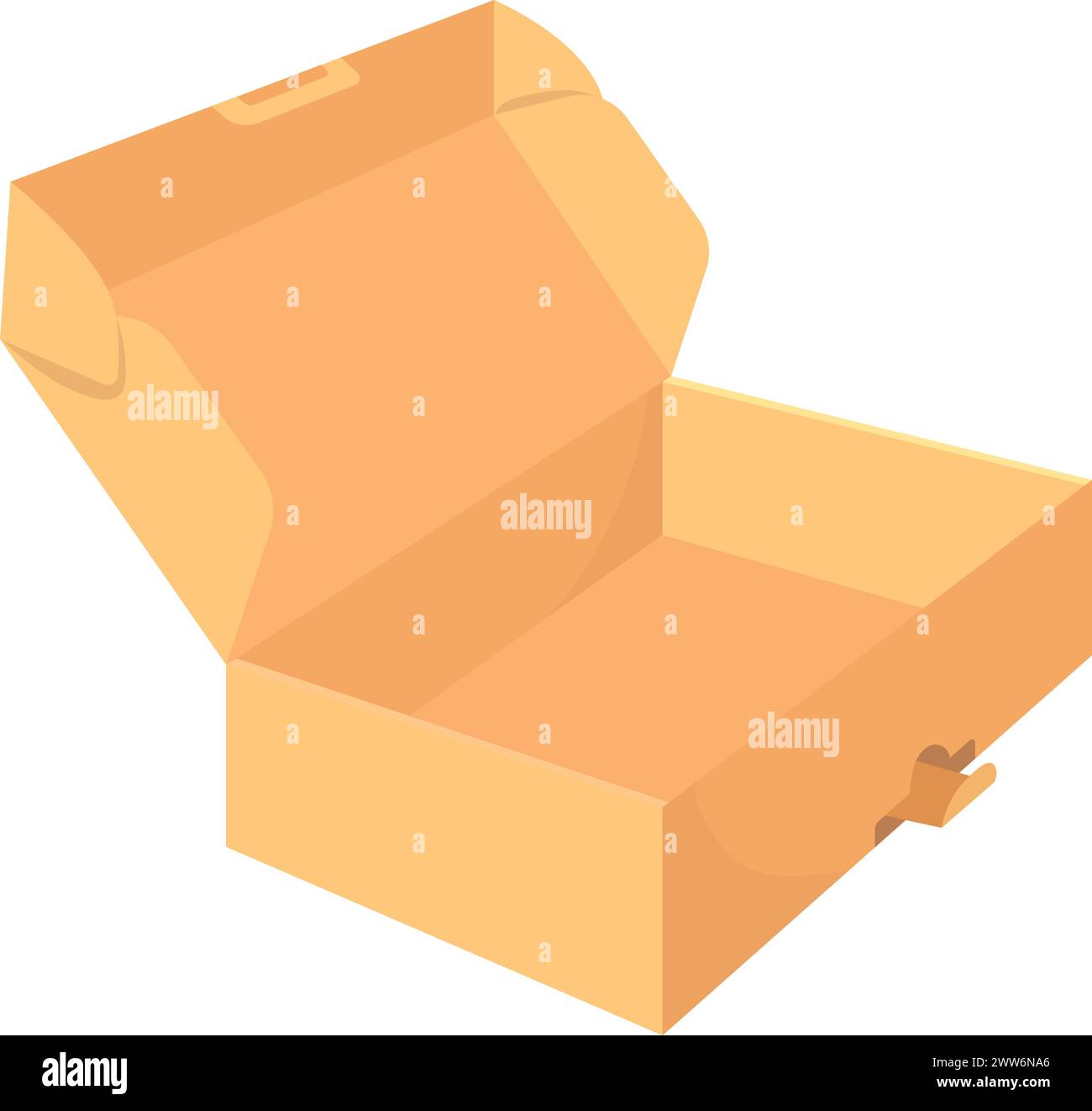 Paper box cartoon icon. Empty delivery package isolated on white ...