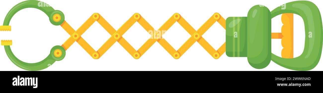 Cartoon claw grabber. Picking stick tool icon isolated on white ...