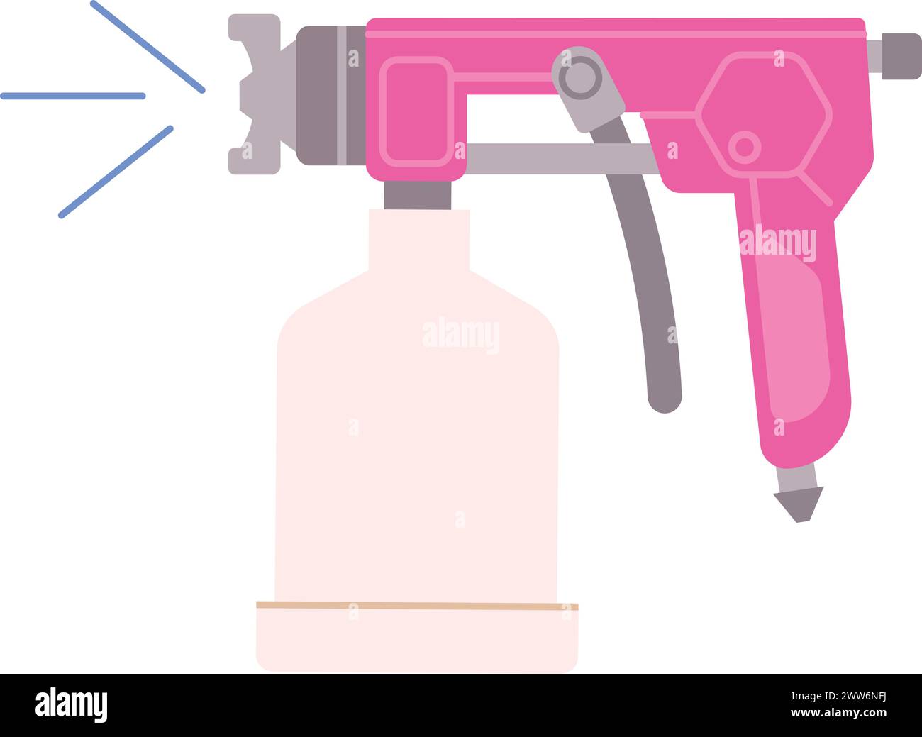 Airbrush color icon. Painter spray gun tool isolated on white ...