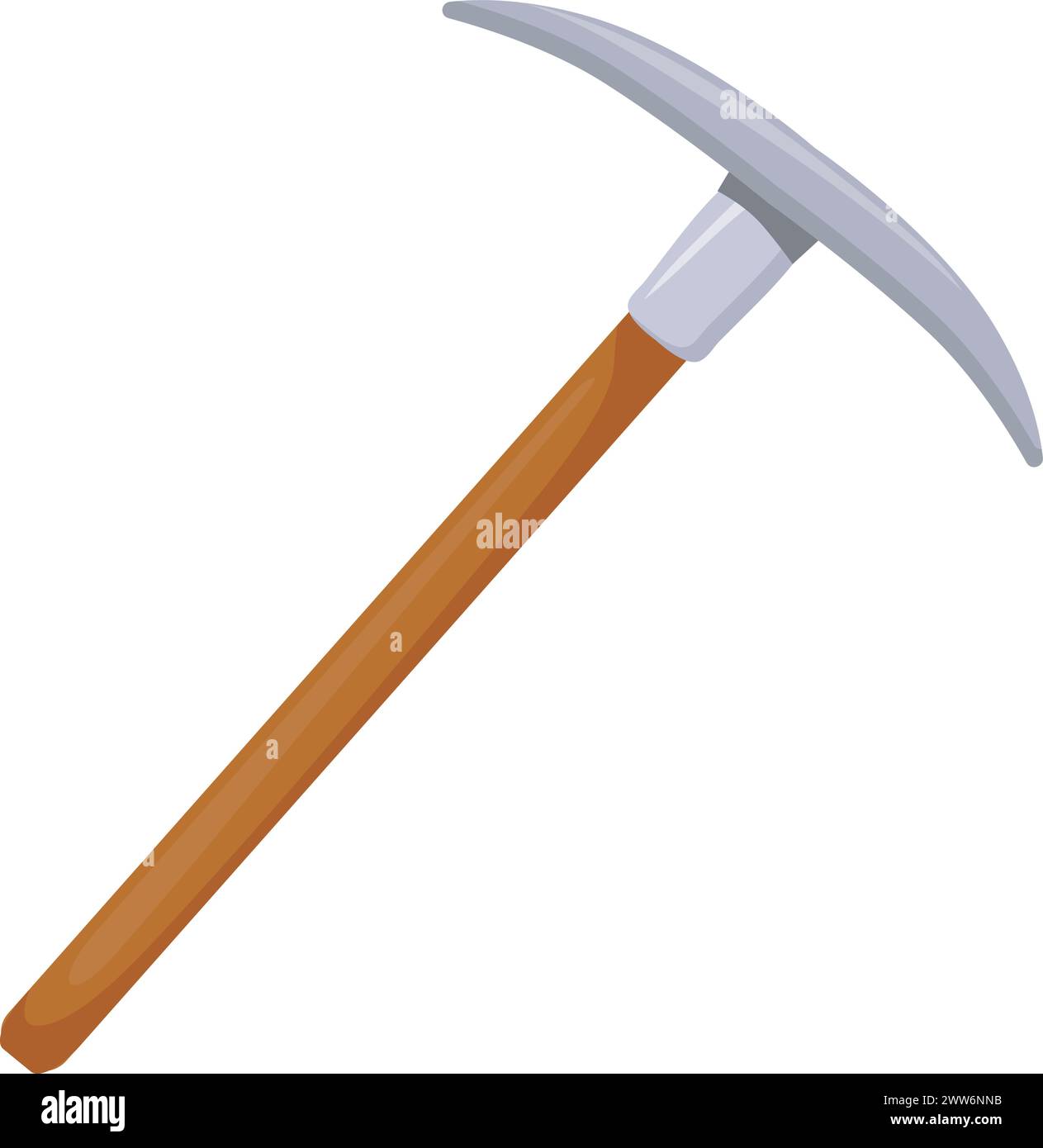Pickaxe cartoon icon. Miner tool. Excavation equipment isolated on ...
