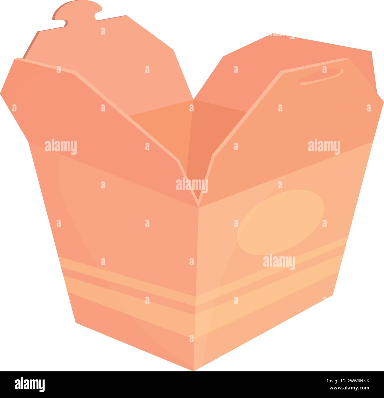 Asian food box icon. Cartoon empty package isolated on white background ...