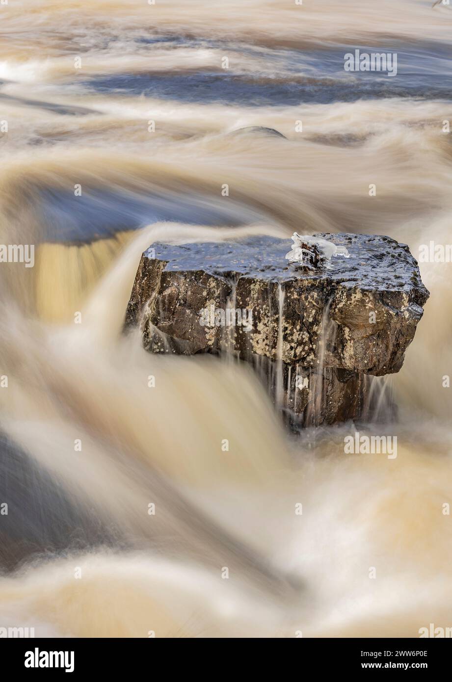 The Dam gates open at Lake Vasman in Ludvika, Sweden, due to snowmelt ...