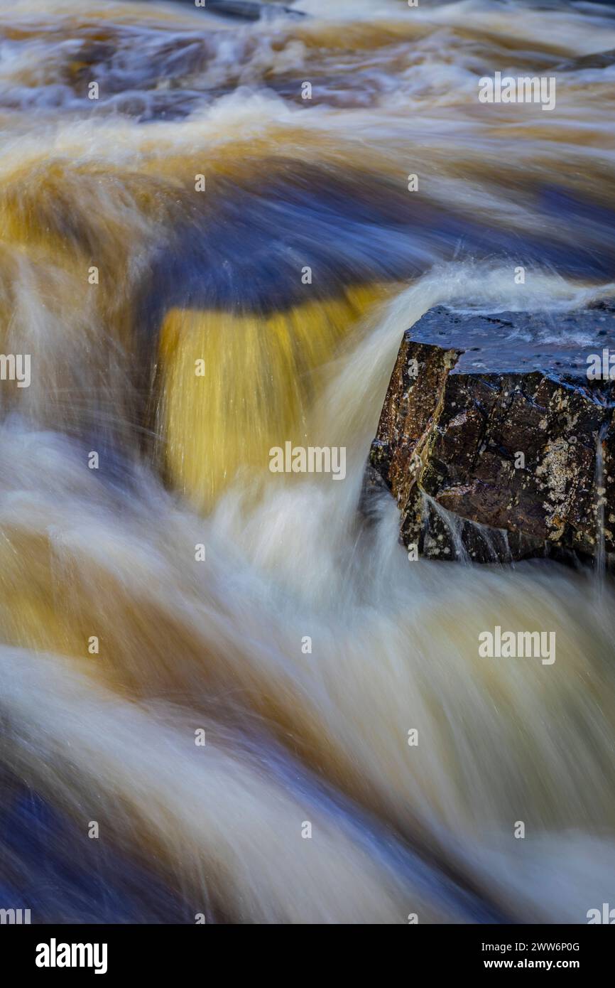 The Dam gates open at Lake Vasman in Ludvika, Sweden, due to snowmelt ...