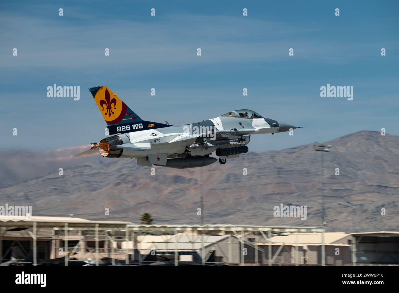 An F-16 Aggressor assigned to the 706th Aggressor Squadron takes off ...