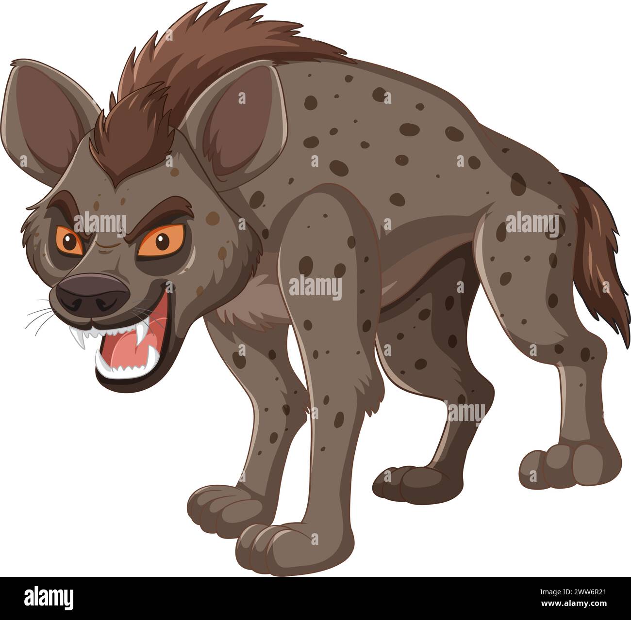 Angry spotted hyena illustrated in aggressive stance Stock Vector Image ...