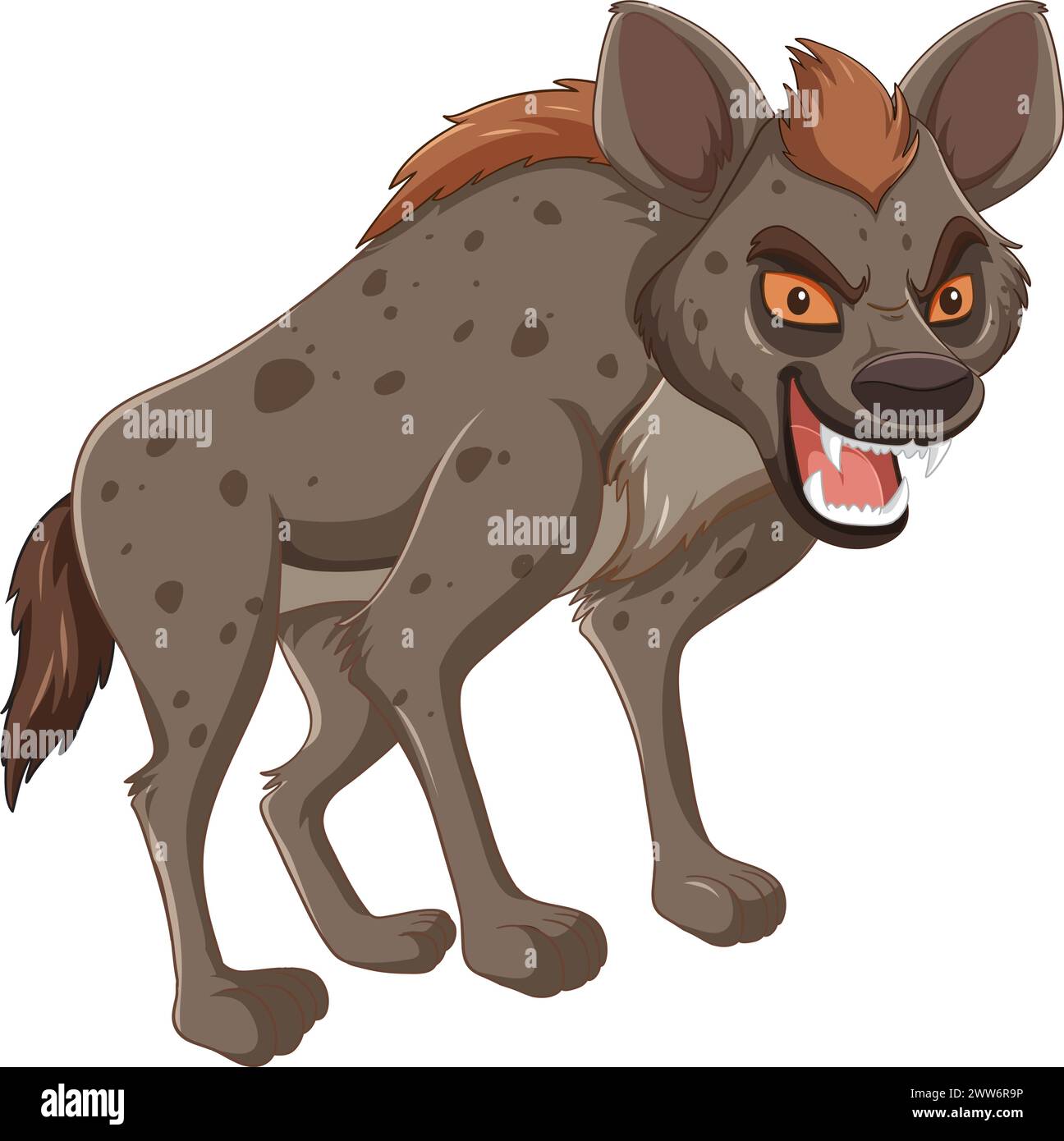 Angry spotted hyena illustrated in cartoon style Stock Vector Image ...