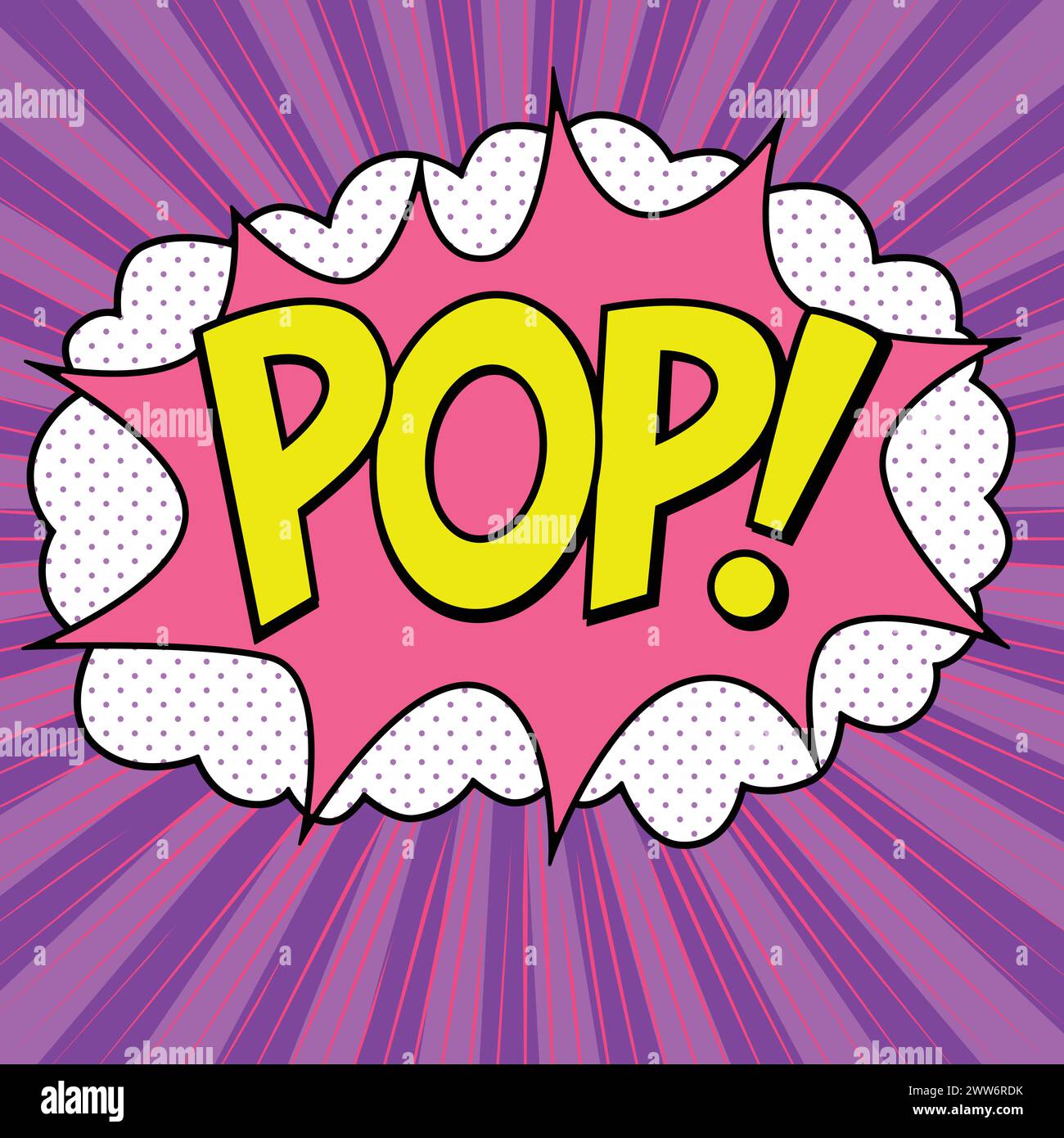 Vector bright dynamic cartoon illustration in retro pop art style Stock ...