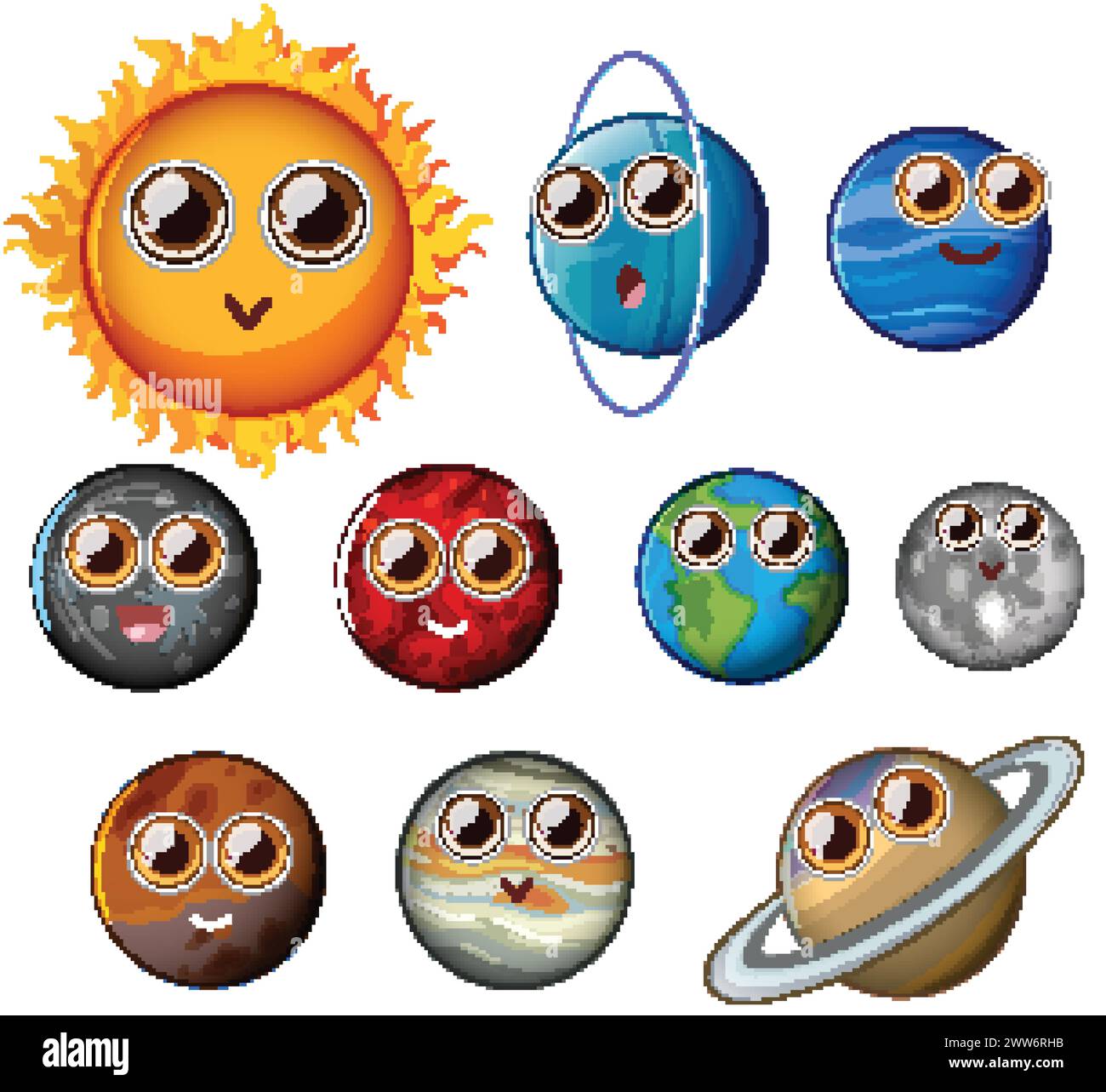 Colorful vector illustration of animated planets Stock Vector Image ...