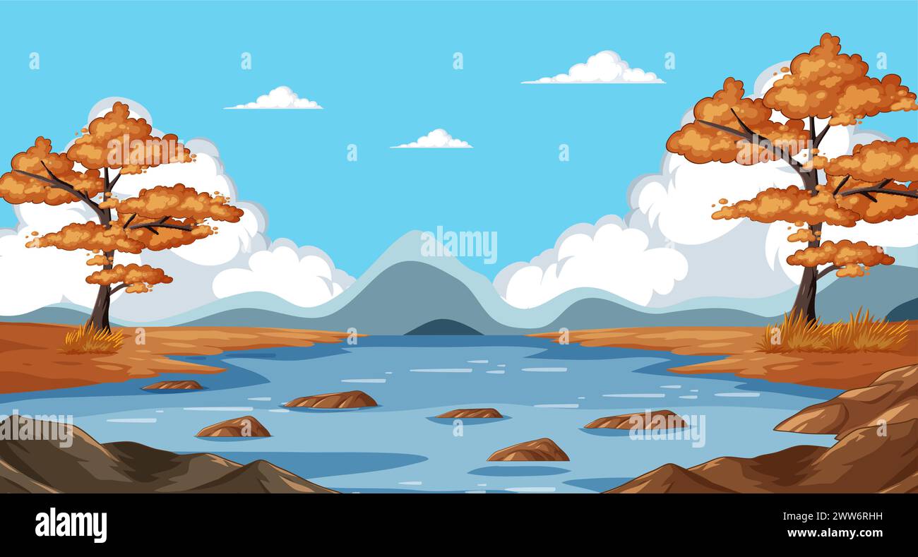 Serene seasonal scene Stock Vector Images - Alamy