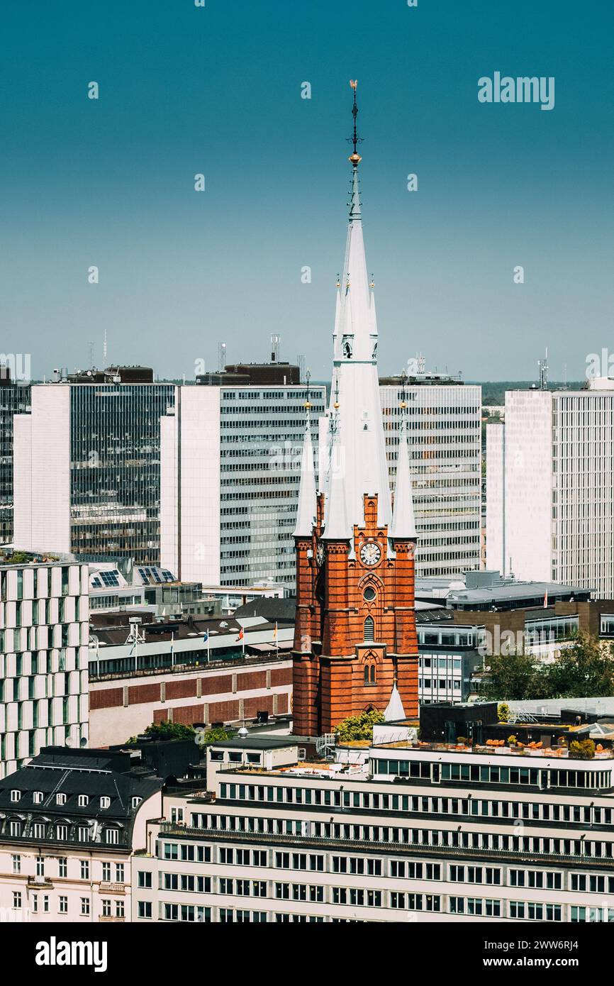 Stockholm, Sweden. Elevated View Of St. Clara Or Saint Klara Church In ...