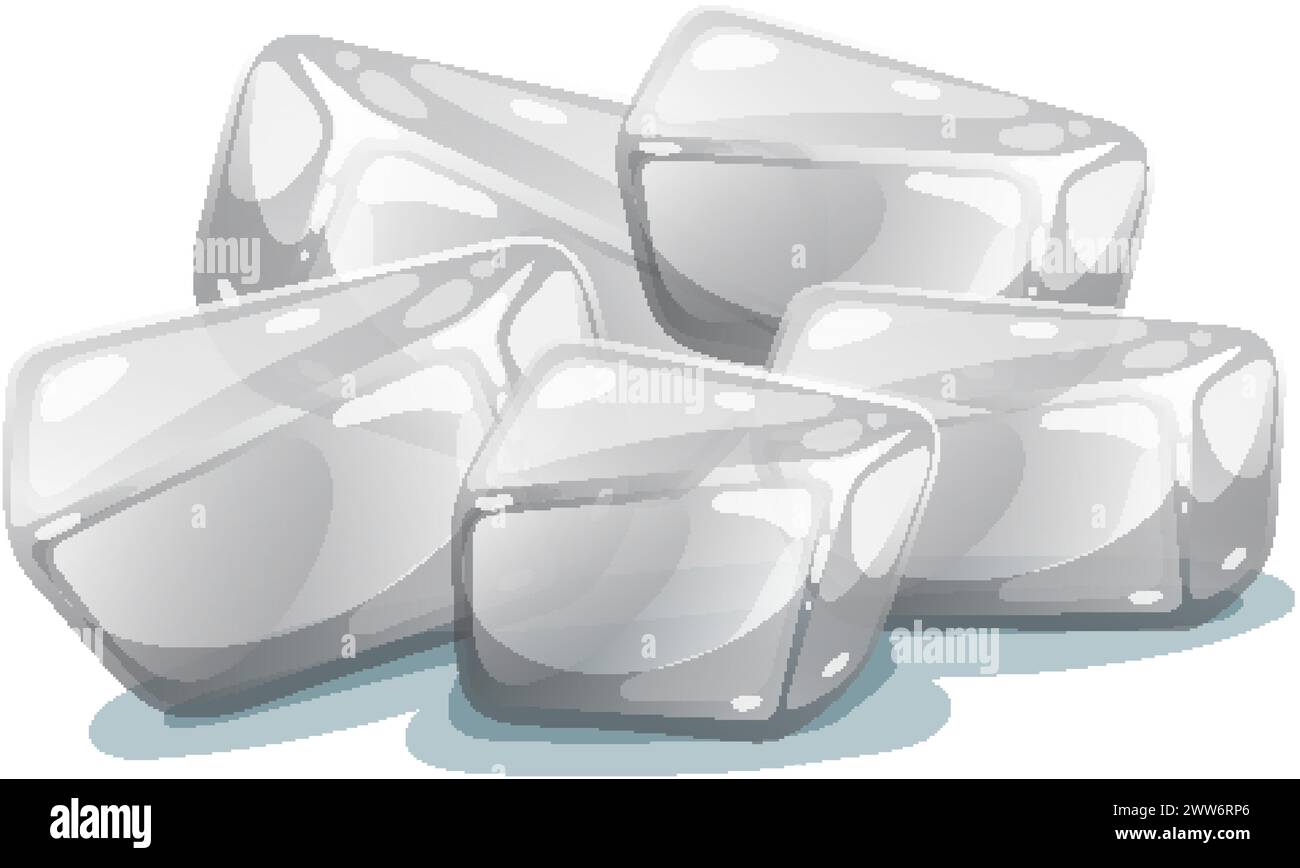 Group of transparent ice cubes on white background Stock Vector Image ...