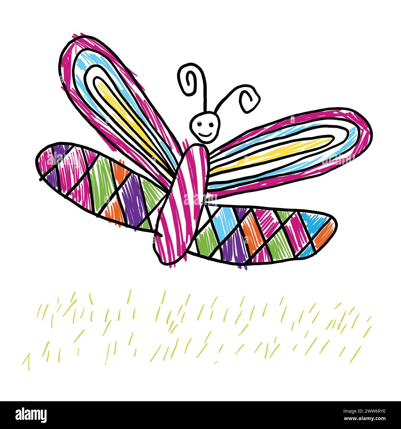 Children's drawing crayon isolated Cut Out Stock Images & Pictures - Alamy