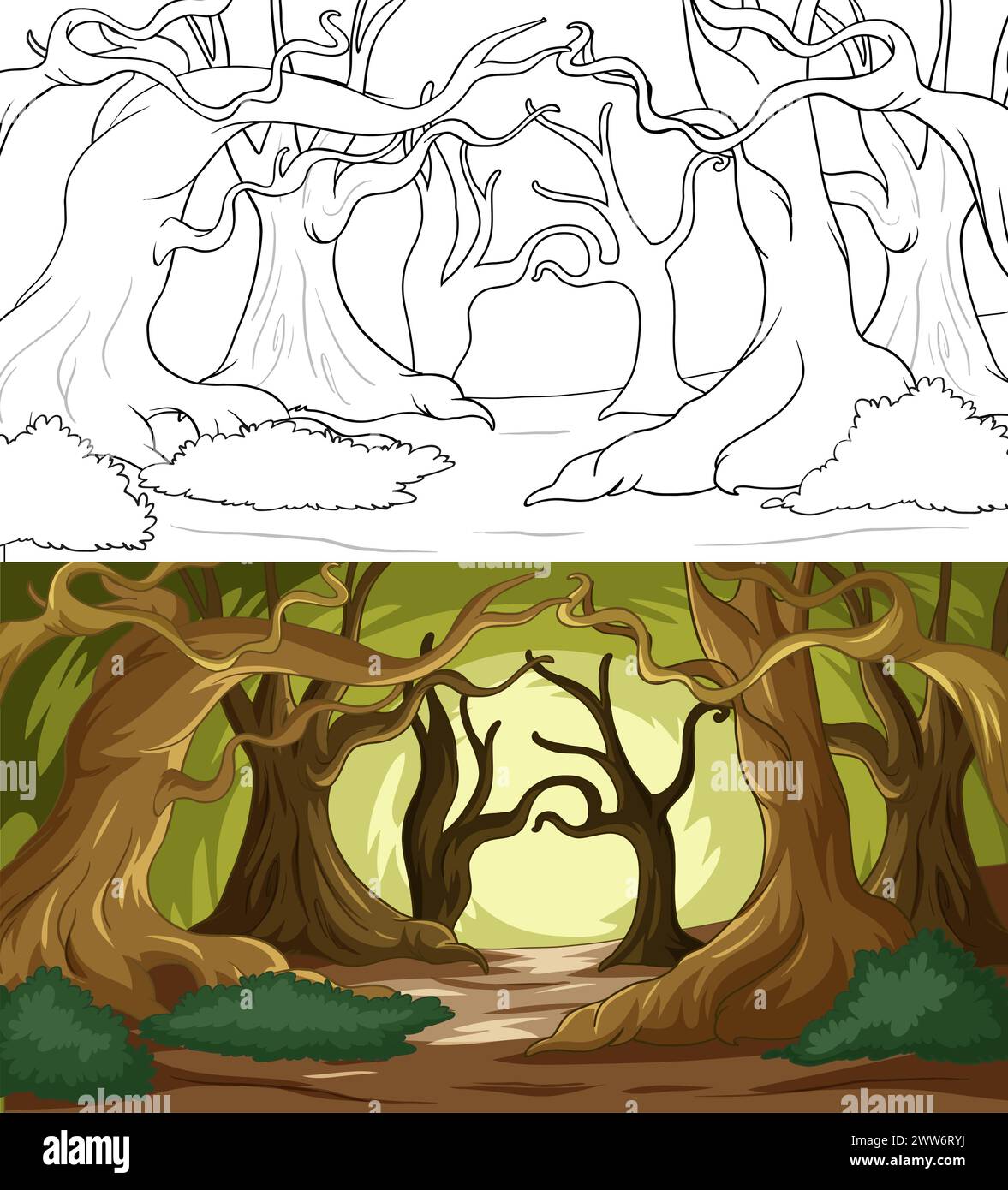 Fantasy world enchanted forest Cut Out Stock Images & Pictures - Alamy