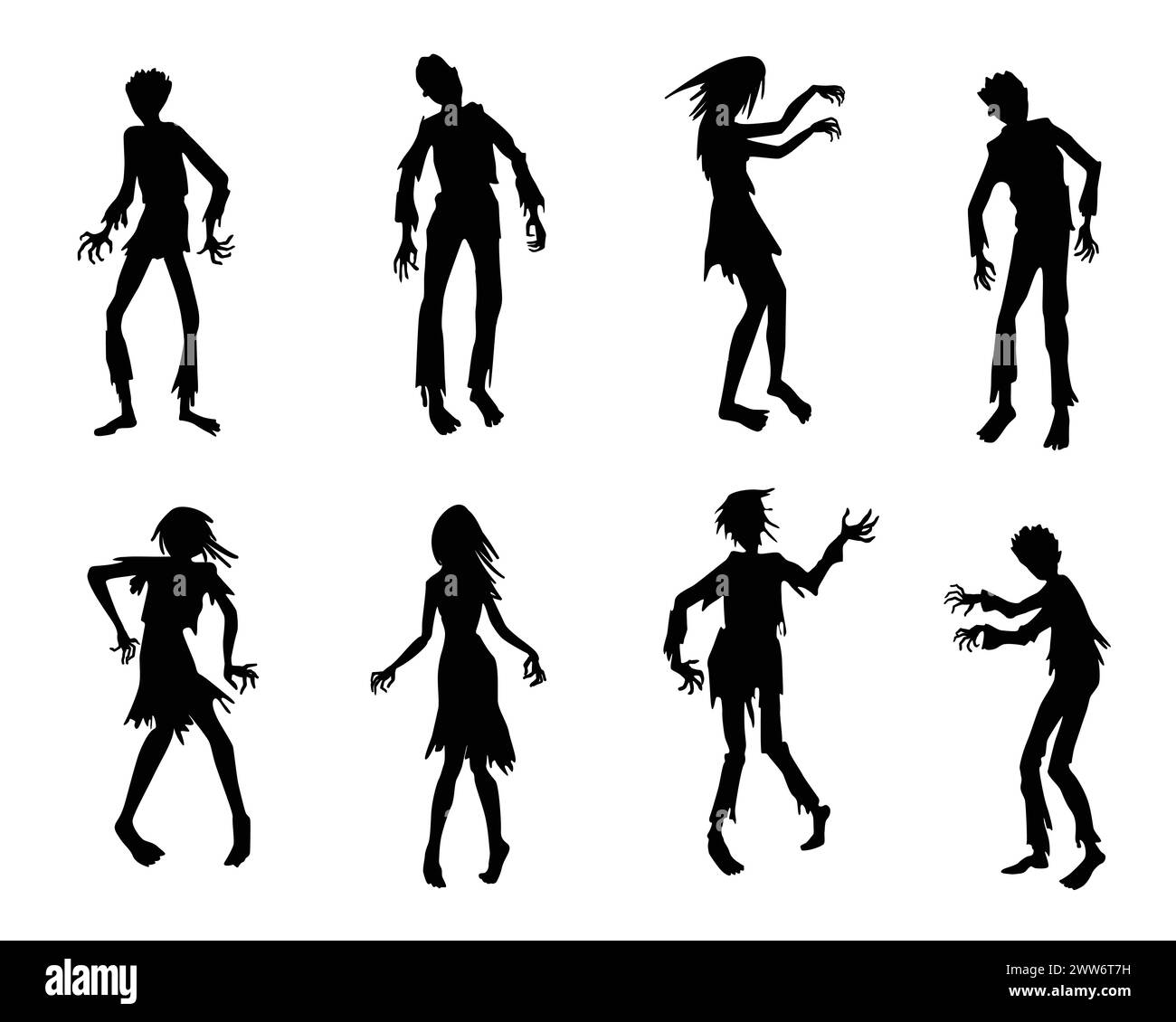 Zombies vector vectors Black and White Stock Photos & Images - Alamy