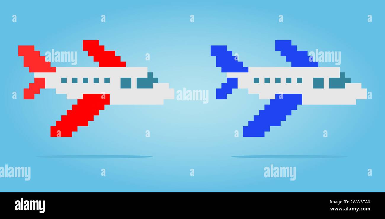 8 bits of aircraft pixels. Planes for game assets and cross stitch ...
