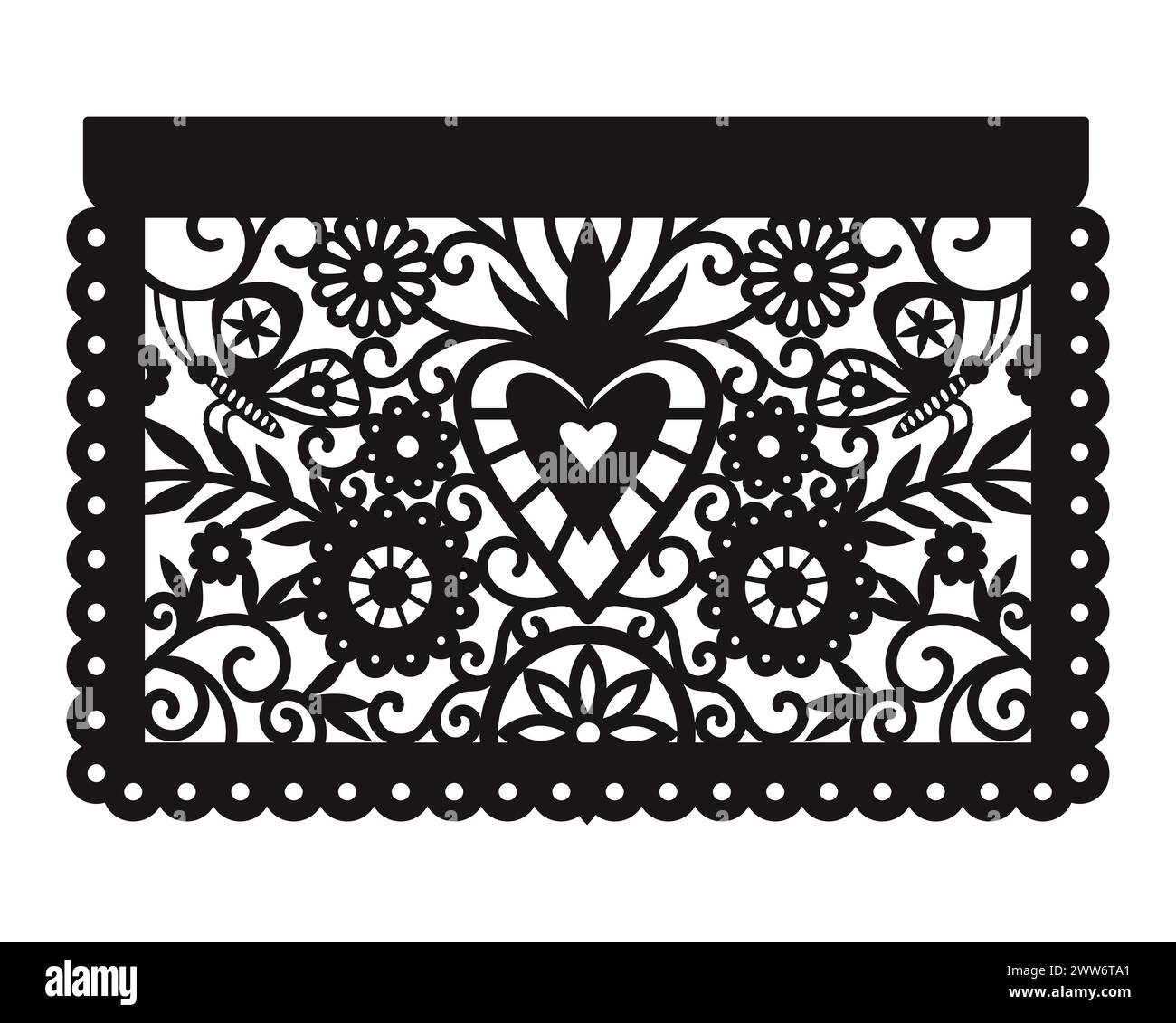 Mexican Papel Picado design. Viva Mexico Independence Celebration Stock ...