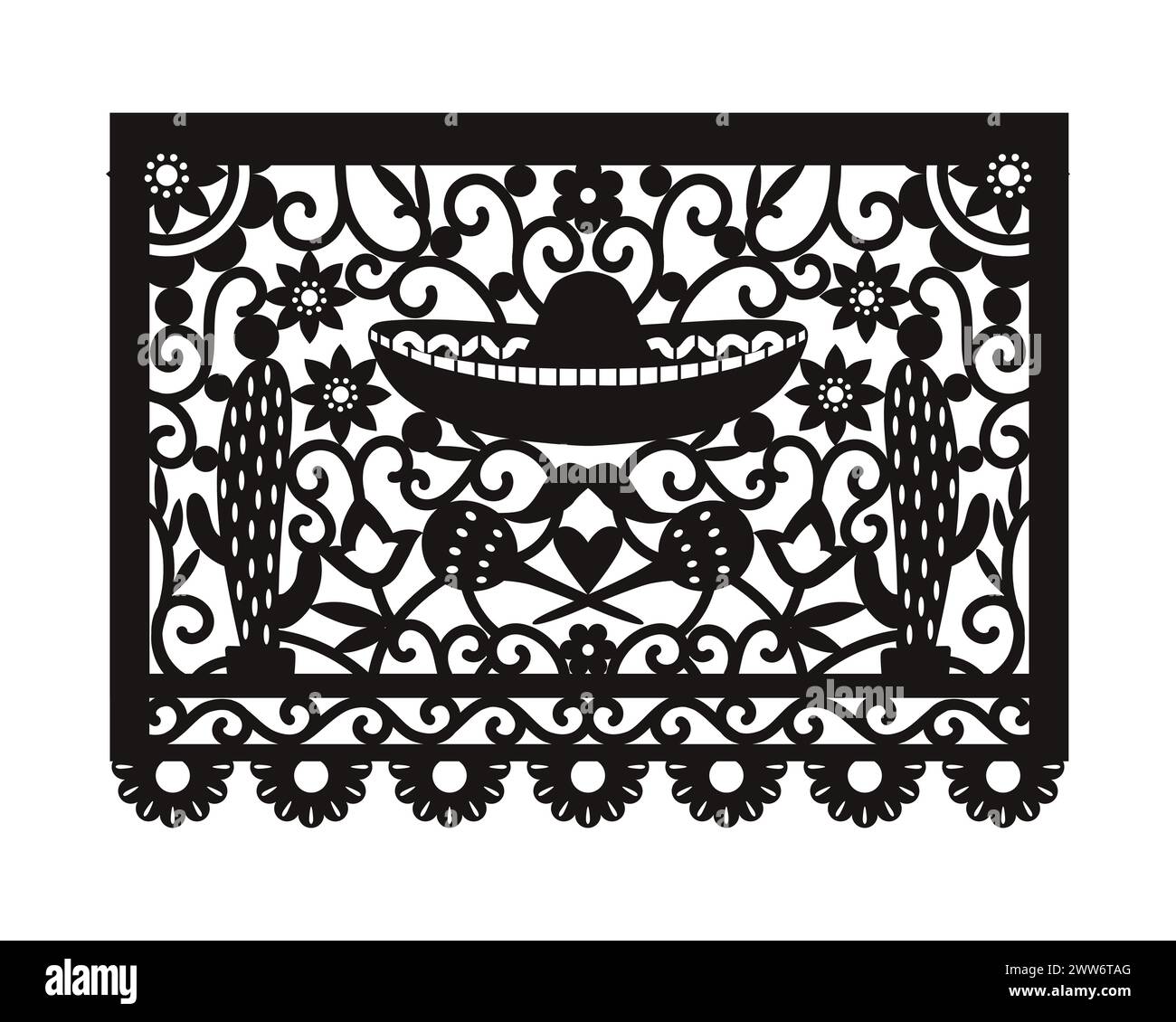 Papel Picado Laser cut template Stock Vector Image & Art - Alamy