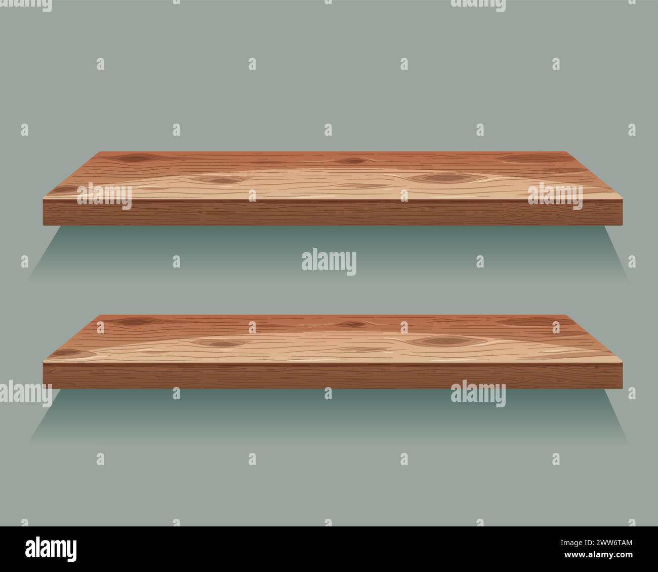 Two wooden shelves against a plain background Stock Vector Image & Art ...