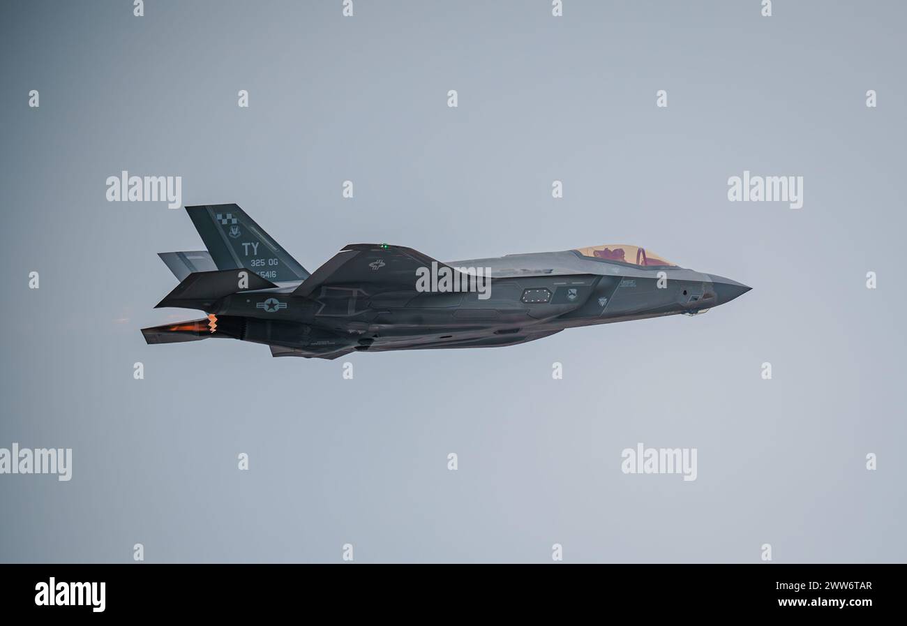 A U.S. Air Force F-35A Lightning II takes off at Tyndall Air Force Base ...